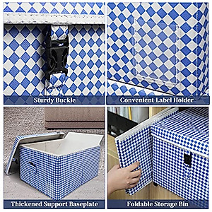 MULISOFT Large Storage Bins with Lids, 3 Packs Stackable Storage Bins with Labels and Lock, Collapsible Storage Boxes, Cube Storage for Home, Closet, Bedroom, Office (16.6x13x9.84)