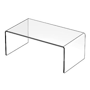 Odoor Direct Modern Waterfall Acrylic Coffee Table, 32" x 16" x 16" Acrylic Side Table with PVC Mat, Rectangle Clear Coffee Table for Living Room, Bedroom, Small Spaces, Clear