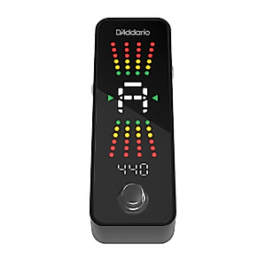D'Addario Accessories Guitar Tuner Pedal Plus - Chromatic Tuner for Electric Guitars, Bass Guitars and More - Fast and Accurate with True Bypass - Full Color Display with Programmable Countdown Timer