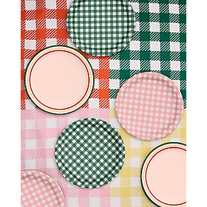 xo, Fetti Gingham Checkered Washable Tablecloth - 9ft. | Camp Bachelorette Party Supplies, Getting Lit + Getting Hitched, Glamping Birthday Party Decorations, Pastel Baby Shower, Cute Tableware