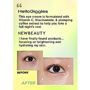 I DEW CARE Eye Cream with Applicator - Glow-Key | Gift, Gift set, Vitamin C, and Niacinamide for Dark Circles and Puffiness, 0.50 Fl Oz