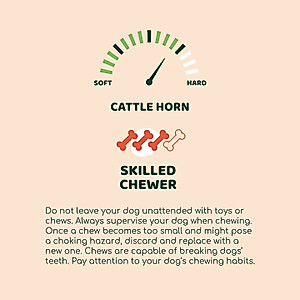 Little Loyals |100% Natural Cattle Horn |Dog Chew Toy |Long Lasting Treat |Fully Digestible |Gluten Free |Grain Free |Free Range| Grass Fed| for Aggressive Chewers |Dental Care |Medium