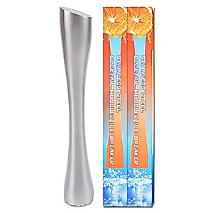 ITTA Super Heavy Duty 8" Stainless Steel Muddler with Serrated End, 1 pack