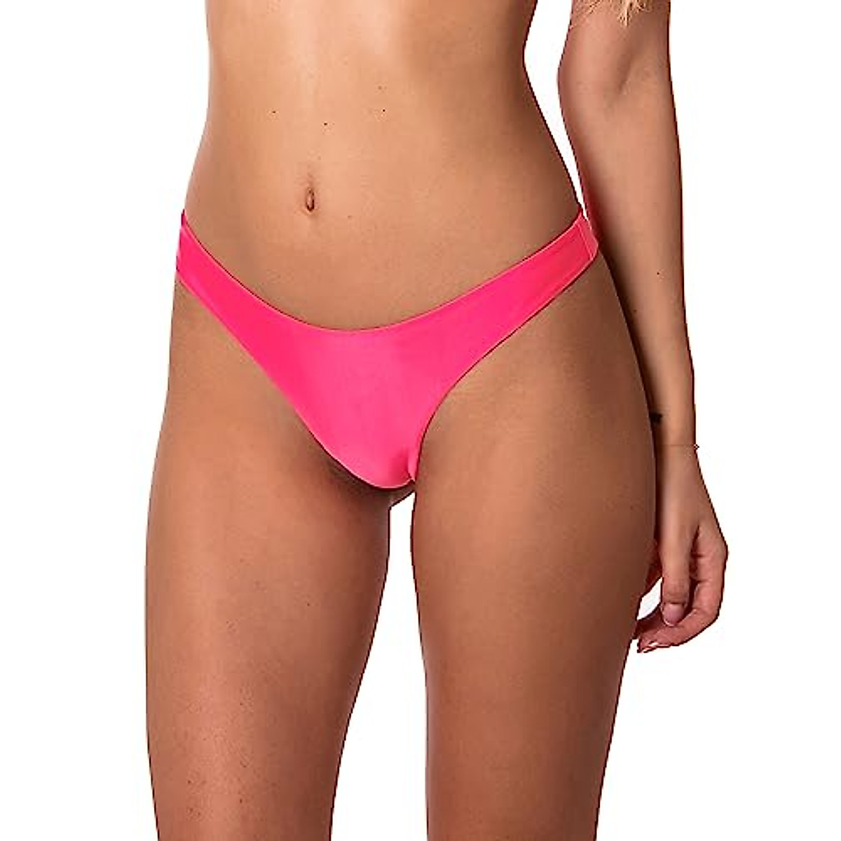 RELLECIGA Women's Watermelon Red Cheeky Brazilian Cut Bikini Bottom Size Medium
