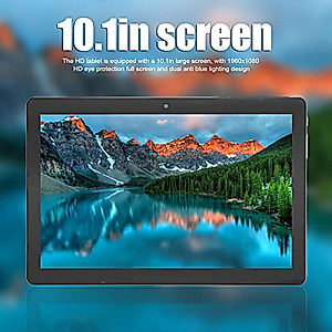 10.1 Inch Tablet, 1960x1080 IPS 6G RAM 128G ROM 2.4G 5G WiFi Home Travel Tablet (Black)