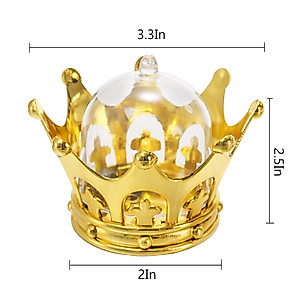 WUWEOT 36 Pack Refillable Crown Candy Box with Dome, Decorative Fillable Crown Candy Holder for Candies Chocolates Cake Dessert Baby Shower Princess Birthday Party Supplies