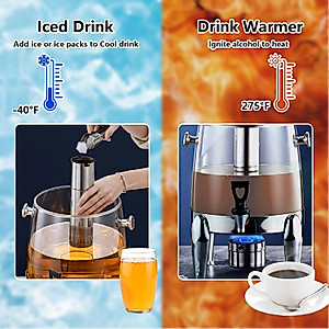 12L Stainless Steel Drinking Juice Dispenser Drink Dispensers with Spigot Hot Cold Beverage for Restaurant Hotel Bar Buffet Drink Container