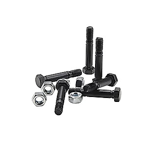 HYYLU (6) 52100100 Shear Pin Bolts with Nuts for Ariens 00659100 521001 Snow Blower - 6 Packs Snowthrower Parts (2'' × 5/16''), Black