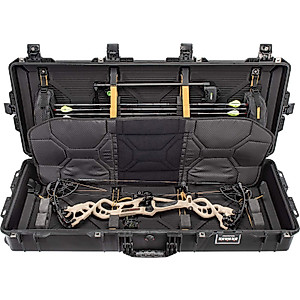 Black Pelican 1745 Air Bow case with custom interior & 2 TSA locking latches.