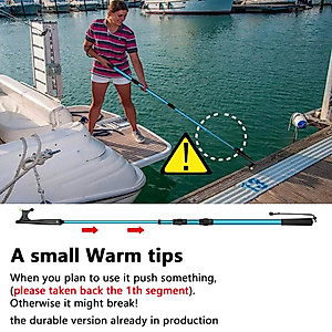 SAN LIKE Telescopic Boat Hook - Floating,Durable,Rust-Resistant with Luminous Bead,Blue Push Pole for Docking Extends from 2.58Ft to 6.66Ft