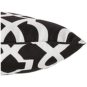 Pillow Perfect Trellis Outdoor Throw Accent Pillow Plush Fill, Weather, and Fade Resistant, 2 Count (Pack of 1), Black/White New Geo