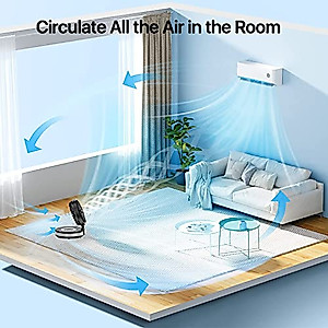 Jassco Air Circulator Fan, Desktop Fan, Portable Oscillating Table Fan for Whole Room, Wall-Mounted Fan, 4 Speeds, Personal Cooling Fan with LED Night Light for Home, Dorm, Workout