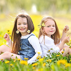 Whaline 12Pcs Summer Bee Faux Leather Sheets Black Yellow Plaids Synthetic Fabric Craft Leather Sunflower Glitter Printed Leather for Earrings Headbands Jewelry Wallet Making DIY Craft