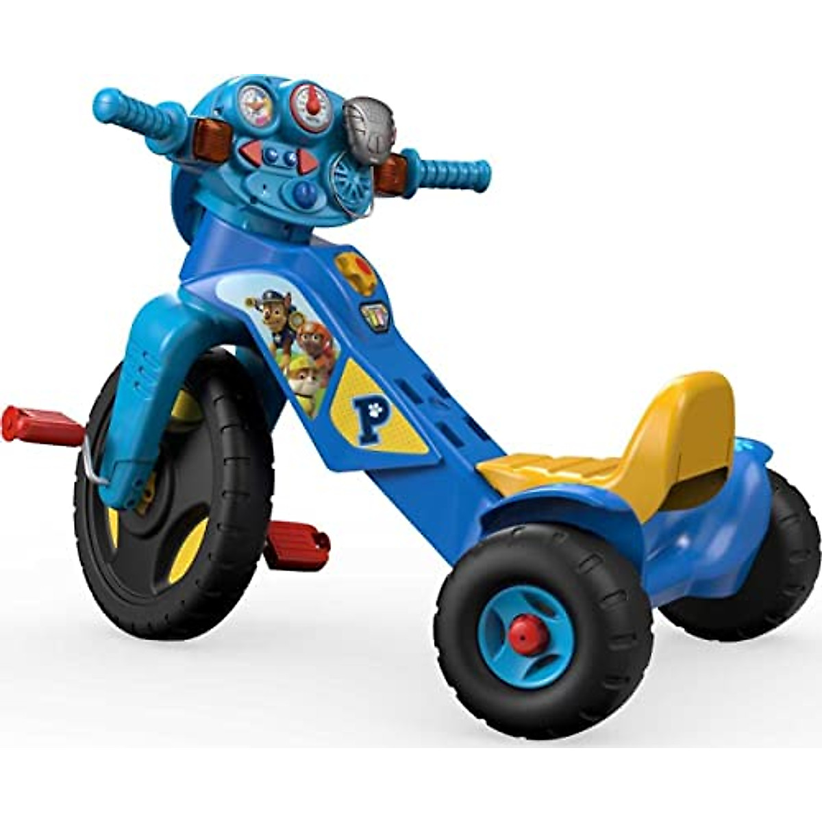 Fisher-Price PAW Patrol Toddler Tricycle Lights & Sounds Trike Toy Bike with Handlebar Grips & Storage for Preschool Kids Ages 2+ Years