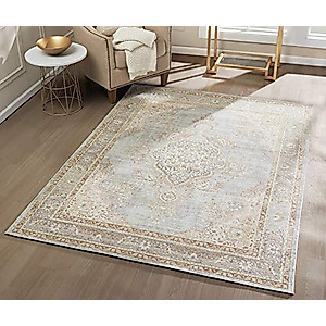 Momeni Rugs Isabella Traditional Medallion Flat Weave Area Rug, 7'10" X 10'6", Blue