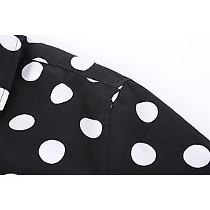 Men's Regular-Fit Short Sleeve Dress Shirt Premium Polka Dot Prints Button Down Casual Cotton Shirts for Men