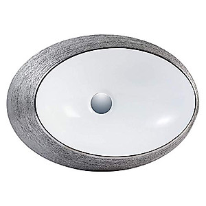 Fine Fixtures LUXURY VESSEL OVAL 20 X 15 BRUSHED SILVER