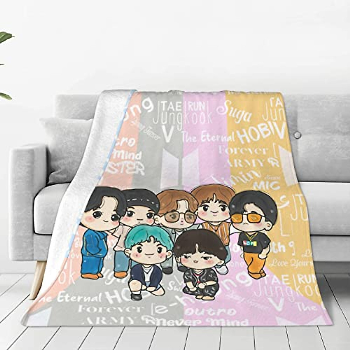 Cvdoos Throws Flannel Blankets Lightweight Comfy Warmer Soft Blanket Home Decor Bedding Couch Sofa for All Season Girls Women Fans Gifts (B) 40X50 Inch