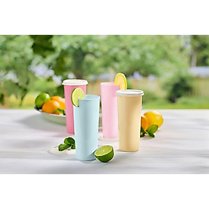 Tupperware Tumbler Set - 24 Count - Dishwasher Safe & BPA Free (12 Tumblers + 12 Lids, 16 fl oz each)