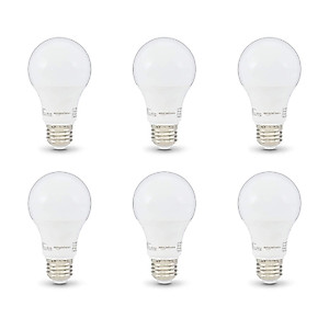 Amazon Basics 40W Equivalent, Soft White, Non-Dimmable, 10,000 Hour Lifetime, A19 LED Light Bulb | 6-Pack