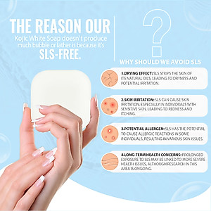 Koji White Kojic Acid & Glutathione Skin Brightening Soap for Body & Face Exfoliating, Hydrating and Cleansing Bar for Reduce the Appearance of Fine Lines and Wrinkles, Vegan, 2.82 oz (2 Bars)