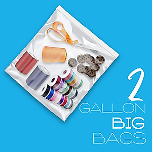 [ Pack of 25 ] Big 2.5 Gallon Super Thick - 4 Mill- 13"x18" Clear Zipper Top Bags, Heavy-Duty Plastic Resealable, Airtight, Waterproof, Meat Brining, Freezer, Food Storage, Organization (13"x18")