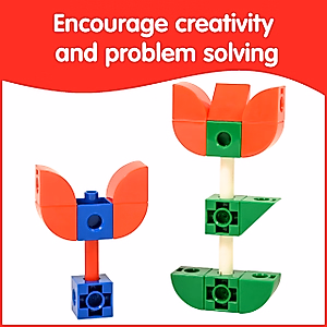 Edx Education Construction Linking Cubes - Mini Jar Set of 80 - Linking Cubes - STEM Play - Math Manipulative for Kids