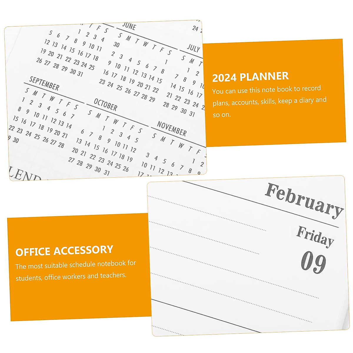 STOBOK 2024 Diary Daily Work Planner Undated Planner Weekly and Monthly Planner Notebook Digital Calendar Planner Weekly Planner Weekly Pocket Planner Imitation Leather Books Number