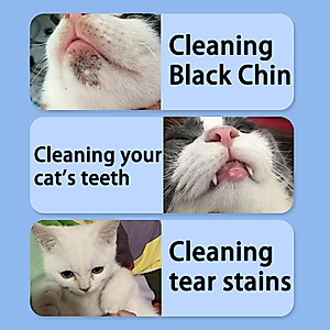 Cat Chin Brush,Cat Chin Cleaner,Finger Brush Silicone Pet Toothbrush,Cat Finger Toothbrush for Pet Dental Care, Finger Brushes Suitable for Puppies and Cats,Dog Toothbrush Finger (B-2PC)