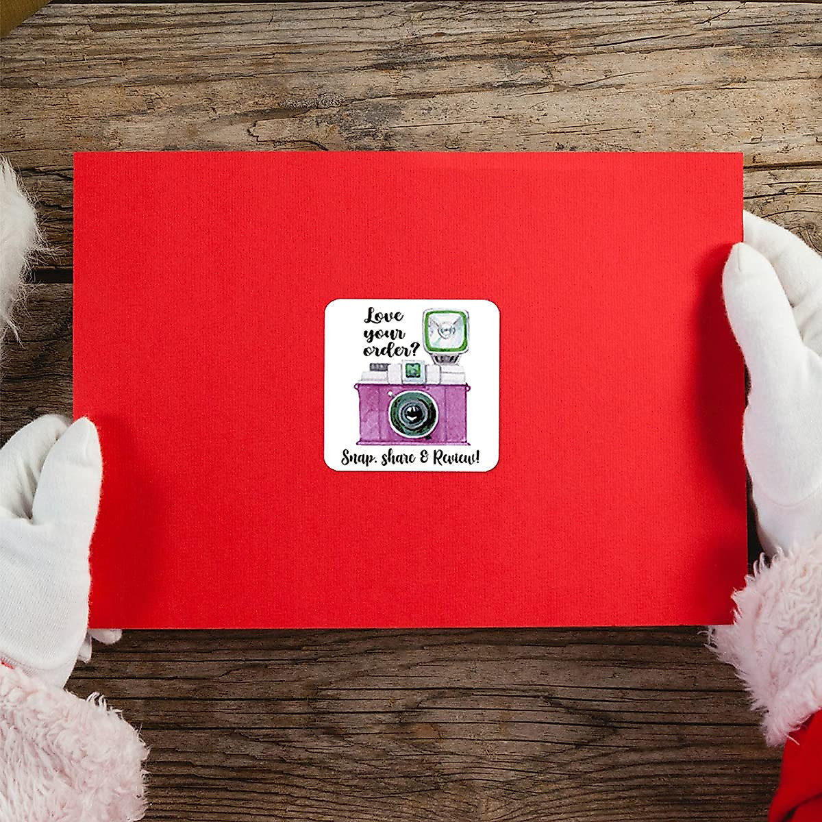 Muminglong 1.5 Inch Retro Camera Love Your Order Snap Share & Review Sticker,Thank You Sticker,Small Shop Sticker, Small Business, Handmade Sticker,Packaging Sticker, 500 PCS