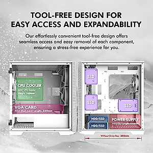 Zalman Z1 Iceberg mATX Gaming PC Case - 3 x 120mm Fans Preinstalled - Swing Door Tempered Glass Side Panel - 2 x USB 3.0 - Micro ATX, Mini-ITX, White