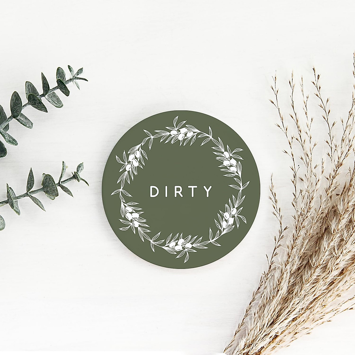 ThreeKin Clean/Dirty Magnet for Dishwasher, Double-Sided Kitchen Gadget Gift, Easy-to-Read Strong Magnetic Indicator Sign for Home Decor and Organization