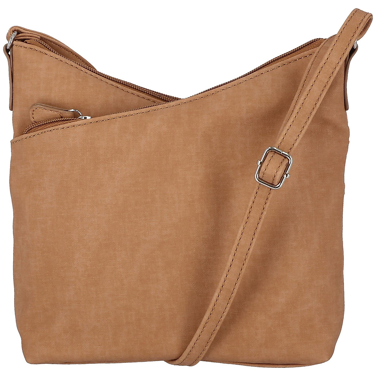 MultiSac Vista Solid Color Vegan Leather Crossbody Handbag One Size Brown