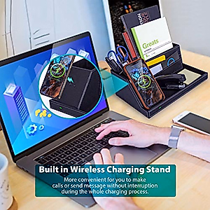Fast Wireless Charging Station with Desk Organizer for iPhone 14/14 Pro Max/14 Pro/14 Plus/iPhone 13/13 Pro Max/13 Pro/ 13 mini and Iphone 12/11 Series, Nightstand Desktop Organizer for Home Office