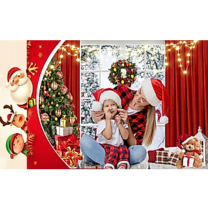 CHAIYA 7X5FT Winter Snow Christmas Trees Backdrop for Photography and Family Party - New Year Celebration Background