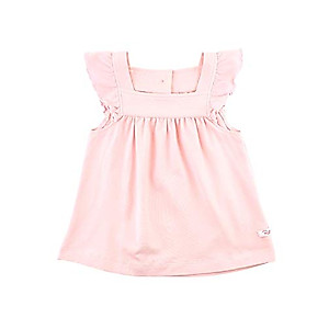 RuffleButts® Girls Pink Flutter Square Neck Top - 5