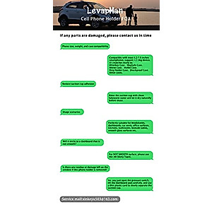 LevapMan Cell Phone Holder Car Mount Vent Clip with Extended Arm Retractable Holds All Phones up to 7”,Suction Cup Windshield Mount Stand, 360° Adjustable Car Phone Holder Car Dashboard Air Vent