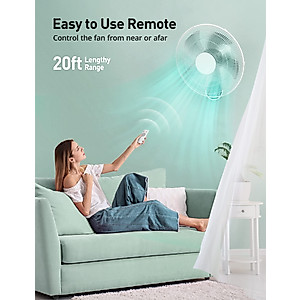 PARIS RHÔNE Wall Mount Fan with Remote,16 Inch Wall Fan with 5 Blades, 5 Speeds, 8 Hour Timer, 90° Oscillating Quiet Wall Fan with Remote for Home Office Bedroom Living Room Garage (White)