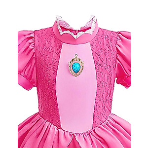 Minetom Princess Dresses for Girls Costume Light up Princess Dress up Clothes for Little Girls Birthday Cosplay Party Outfit 5-6 Years