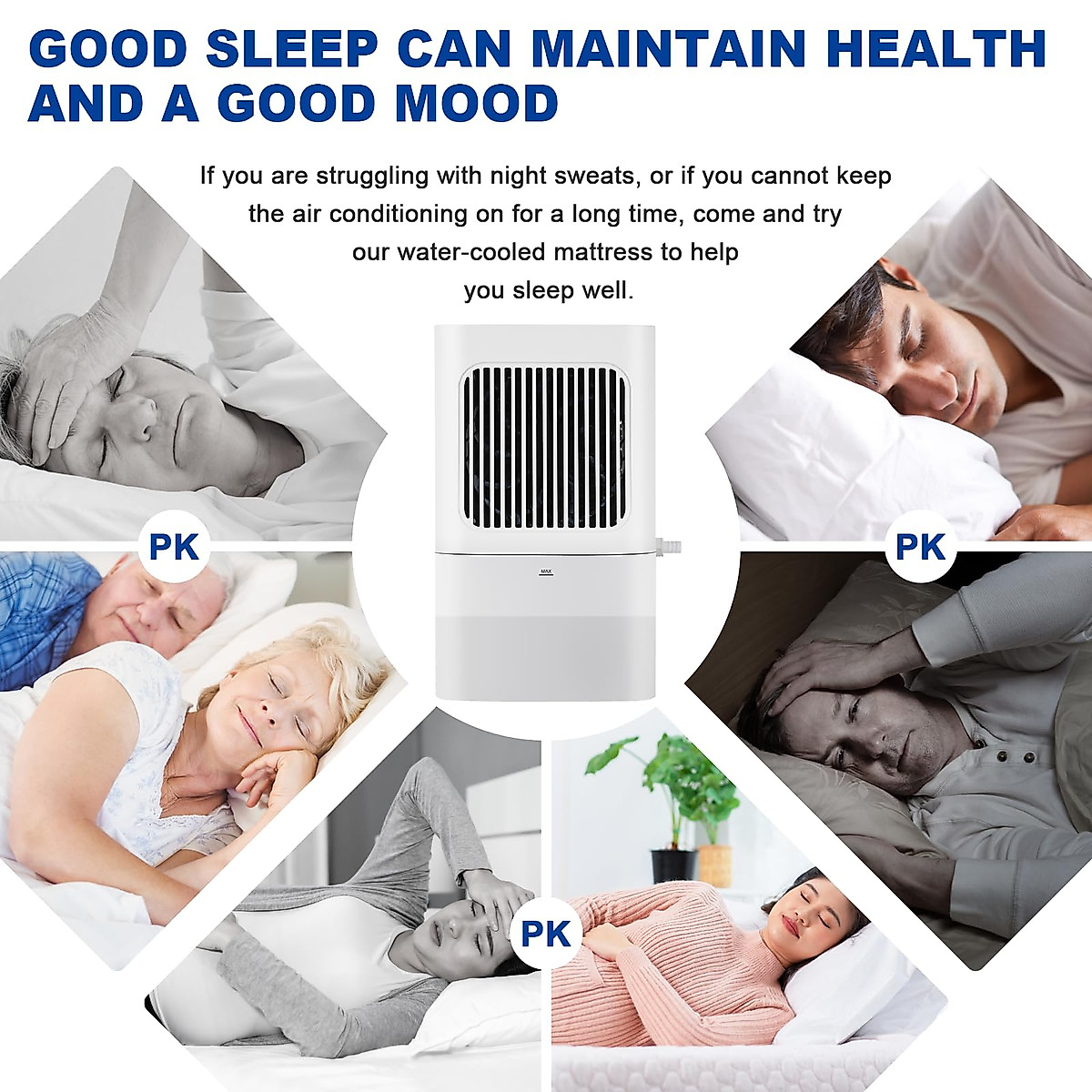 Tragaomx Cooling Mattress Pad Bed Cooling System Night Sweats and Hot Sleepers Relief Cooling Pad,Single Size 63x27in,Matterss 5 Years Warranty