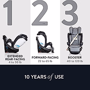 Evenflo Gold Revolve360 Extend All-in-One Rotational Car Seat with SensorSafe (Moonstone Gray)