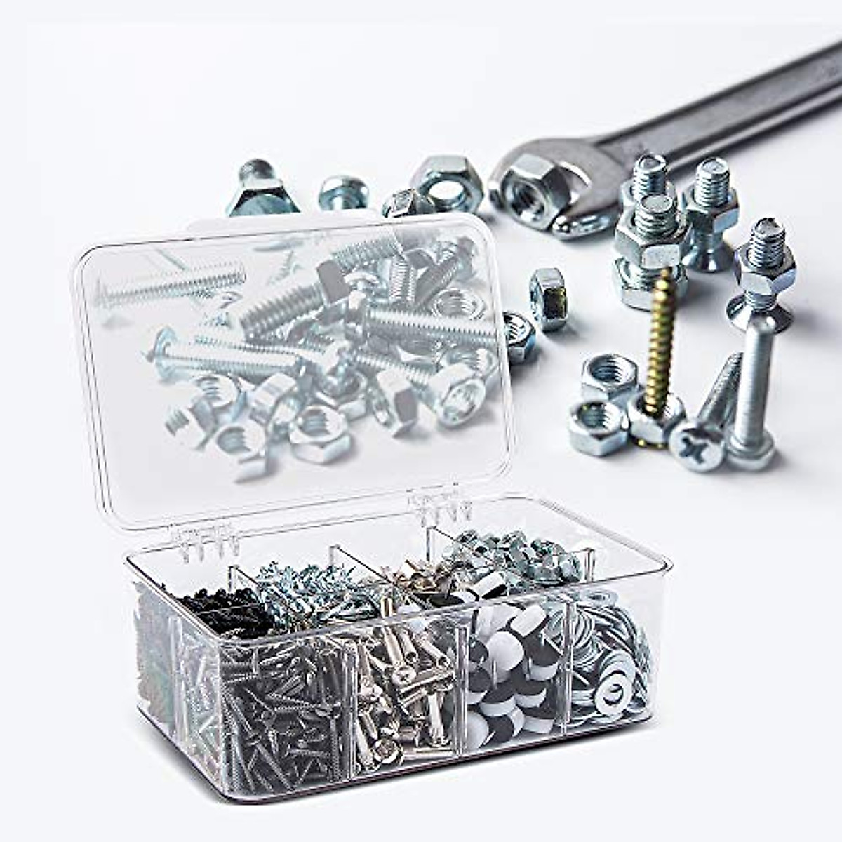 Utopia Home - Tea Bag Organizer - Stackable Tea Bag Storage Box with Clear Top Lid- Tea bag holder For Counter tops, Kitchen Cabinets, Pantry, Sweeteners (Clear)(Pack of 1)