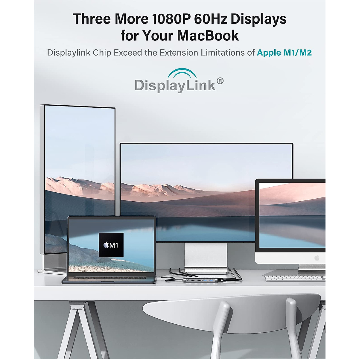 UtechSmart USB C Docking Station Triple Monitor - Universal Laptop Docking Station 12 in 1 for Thunderbolt 3/4, USB C Dock with USB 3.0 and 4K HDMI for MacBook Pro/Air/M1/M2 & Windows Gray