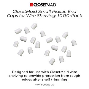 ClosetMaid 21203 Small Plastic End Caps for Wire Shelving, 1000-Pack, White, 1000 Count