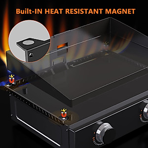 Upgraded Wind Guard for Blackstone 22 Inch Griddle, Magnetic Stainless Steel Wind Screens Protect Flame & Hold Heat, Compatible with Rear Grease Cup Hood and Side Shelf, Gas Saving, Grilling Gifts