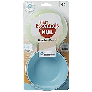 First Essentials by NUK Bunch-a-Bowls, Assorted Colors, 4-Pack