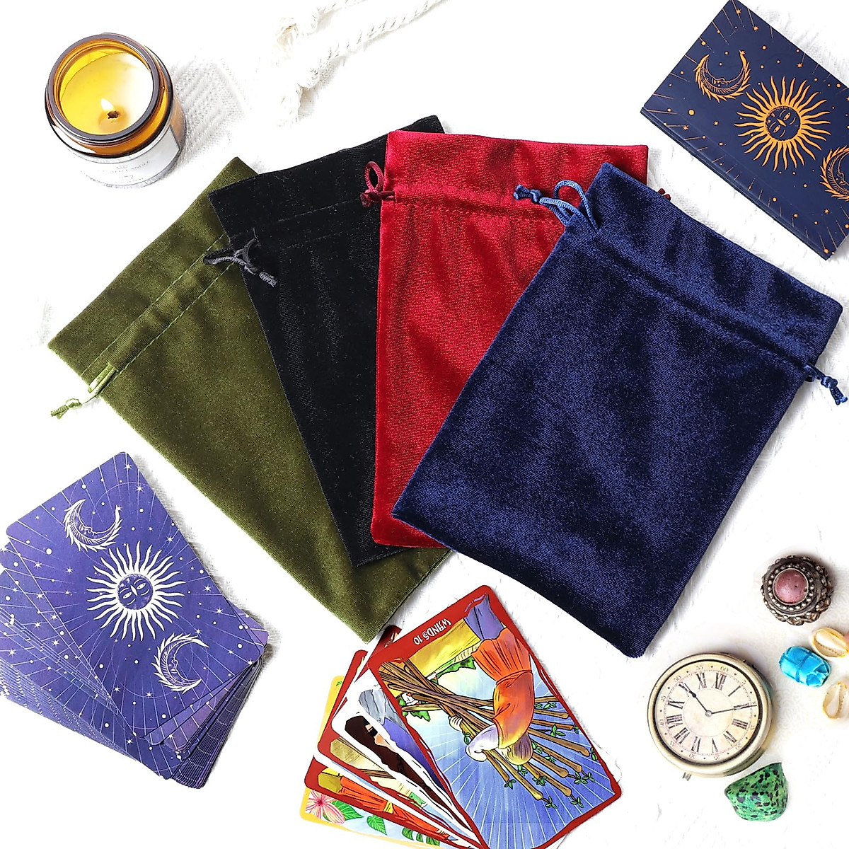 ENNIYU Soft Velvet Gift Bags, 5.5 x7.8inch Dice Storage Bag with Drawstring, Velvet Storage Bag for Tarot Card Holder Bag Jewelry Pouch Enthusiasts Hand Gift Bags