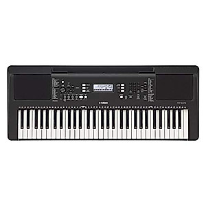Yamaha PSRE373 61-Key Touch Sensitive Portable Keyboard with PA130 Power Adapter