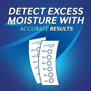 DampRid Hi-Capacity Moisture Absorber Bucket, Fresh Scent, 2 lb. 15.5 oz. & Moisture Detection Strip (2 Pack), Attracts & Traps Excess Moisture