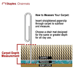 Staples 567298 45-Inch X 53-Inch Low Pile Carpet Chair Mat Lip